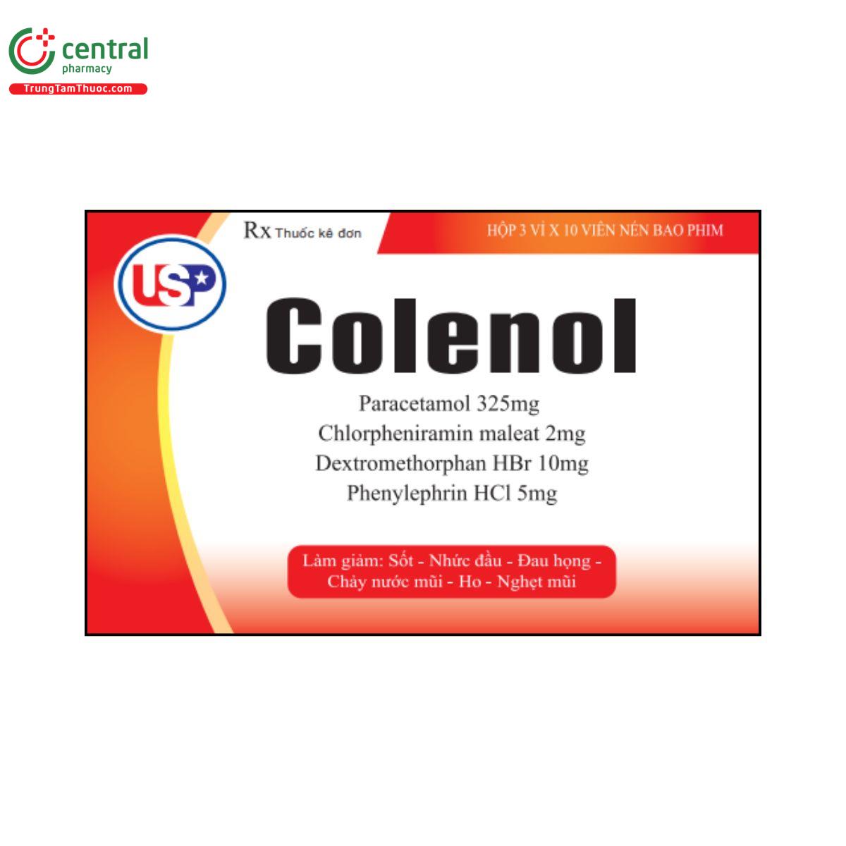 Thuốc Colenol giảm triệu chứng cảm cúm, hạ sốt, giảm ho