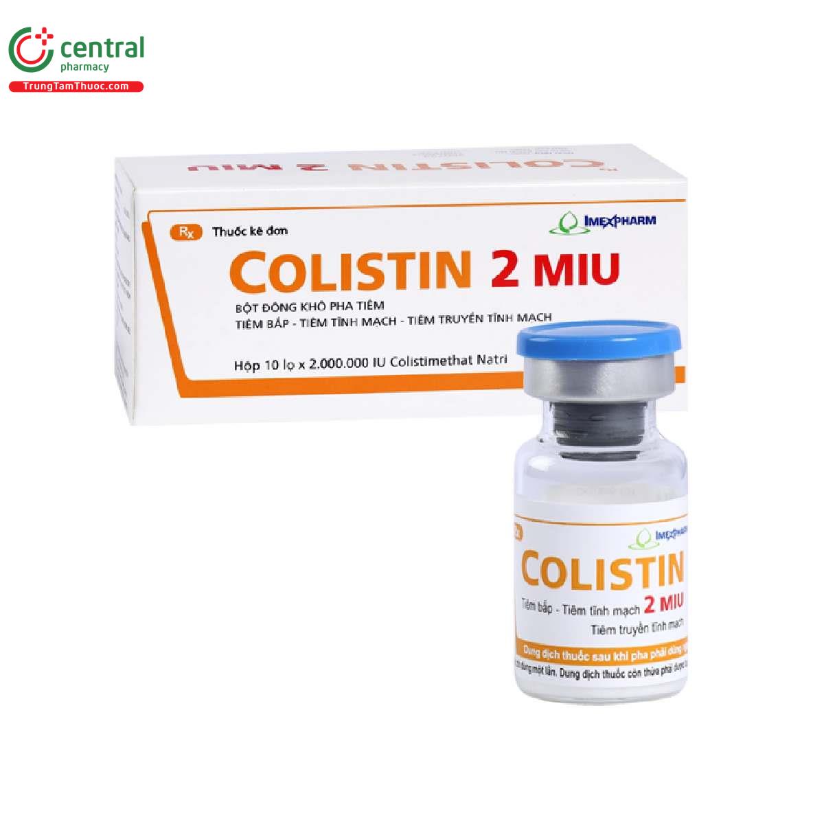 Thuốc Colistin 2 MIU Imexpharm trị nhiễm khuẩn do vi khuẩn gram âm