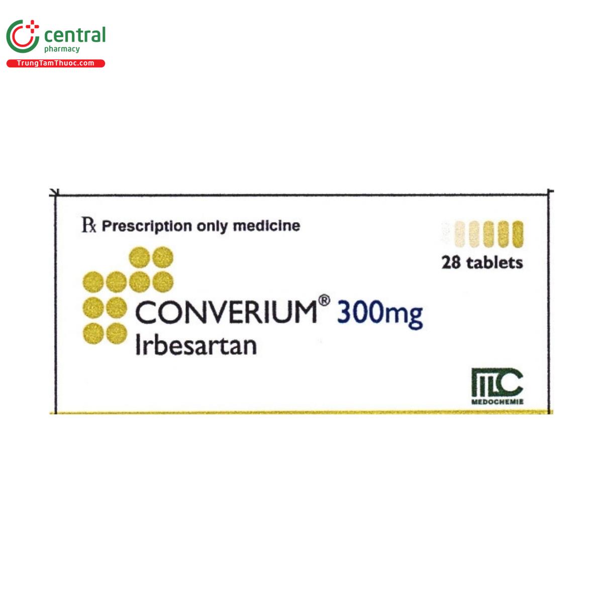 Thuốc Converium 300mg - Điều trị tăng huyết áp động mạch vô căn