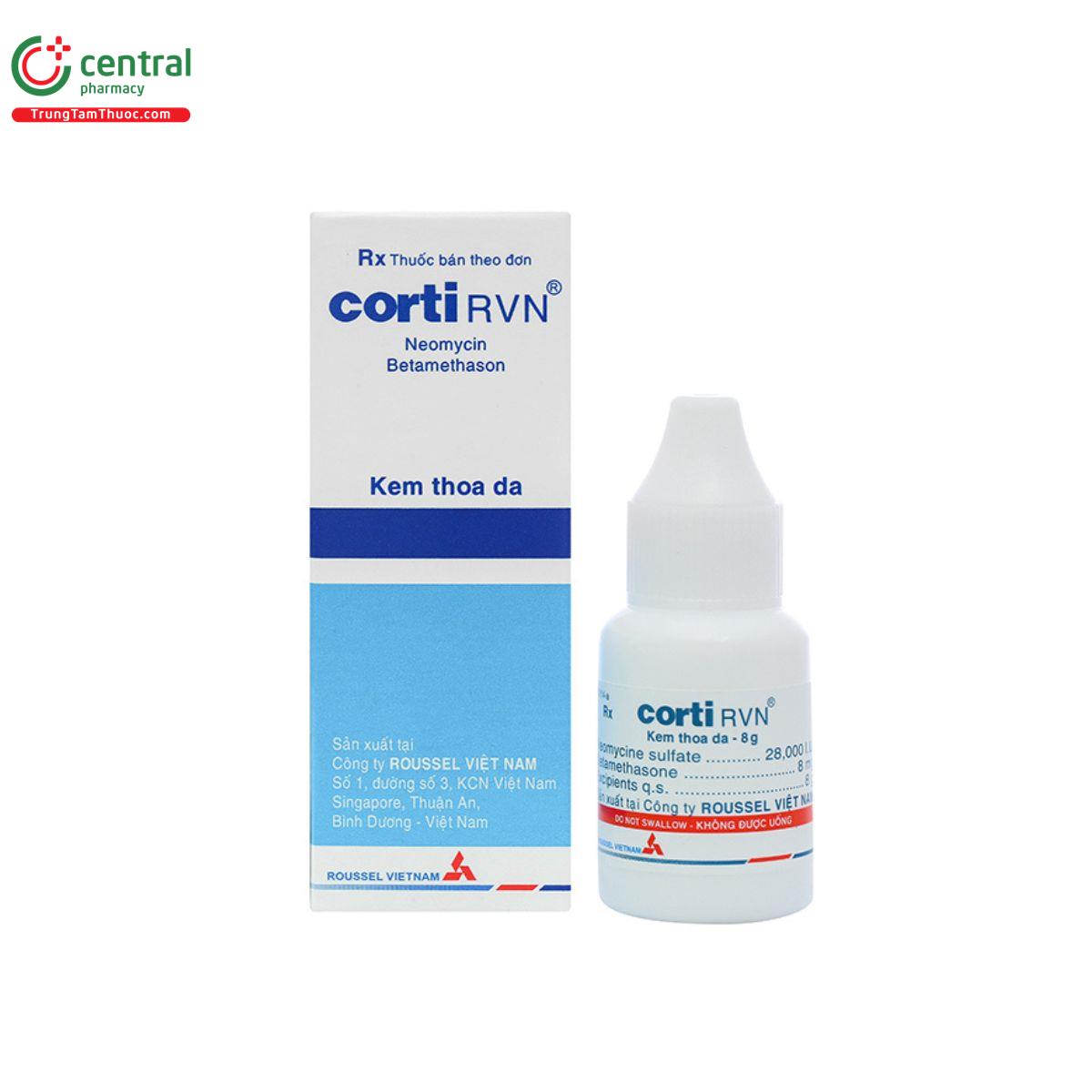 Thuốc bôi da Corti RVN điều trị viêm da, vảy nến, chàm hiệu quả