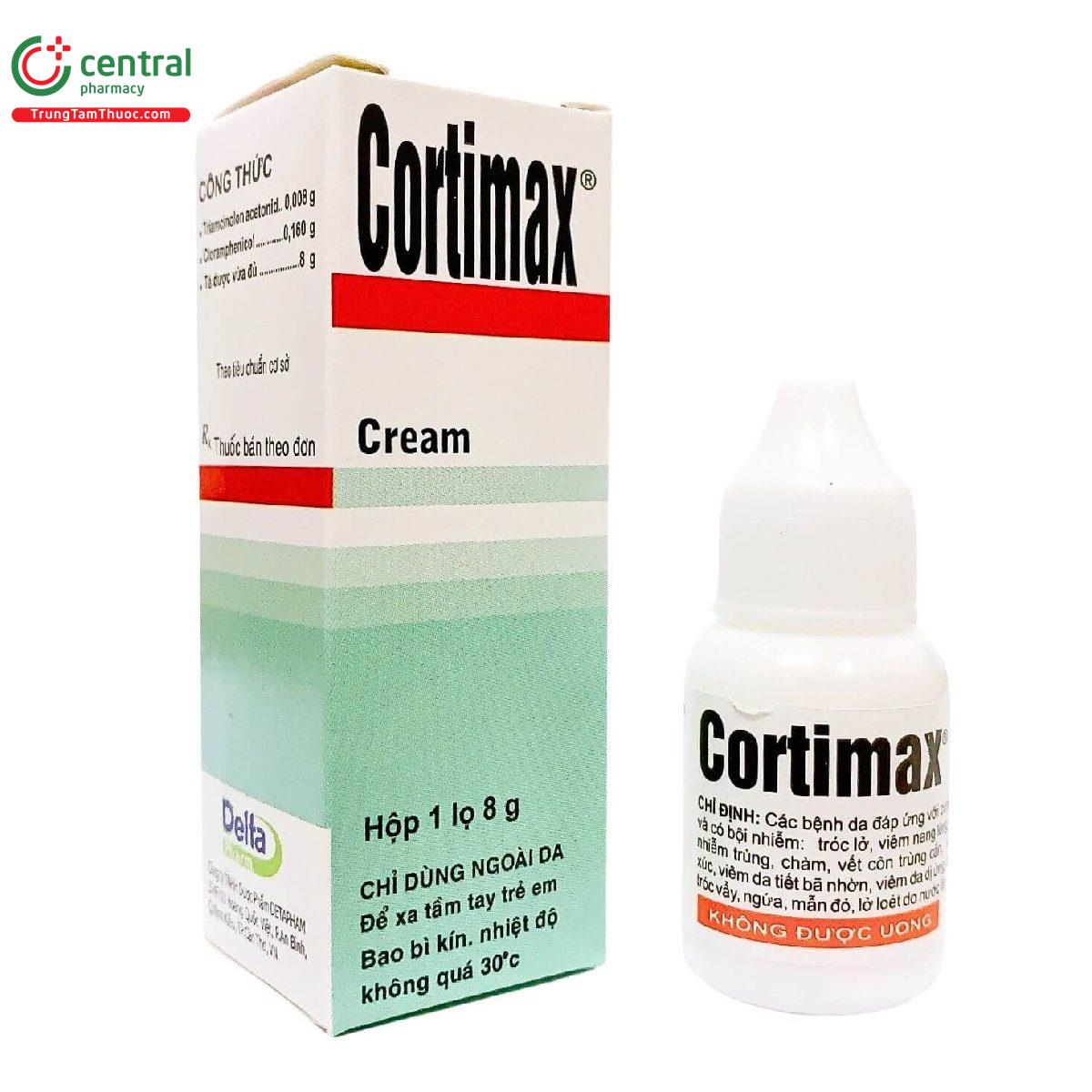 Thuốc Cortimax chứa Cloramphenicol, Triamcinolone trị các bệnh về da.
