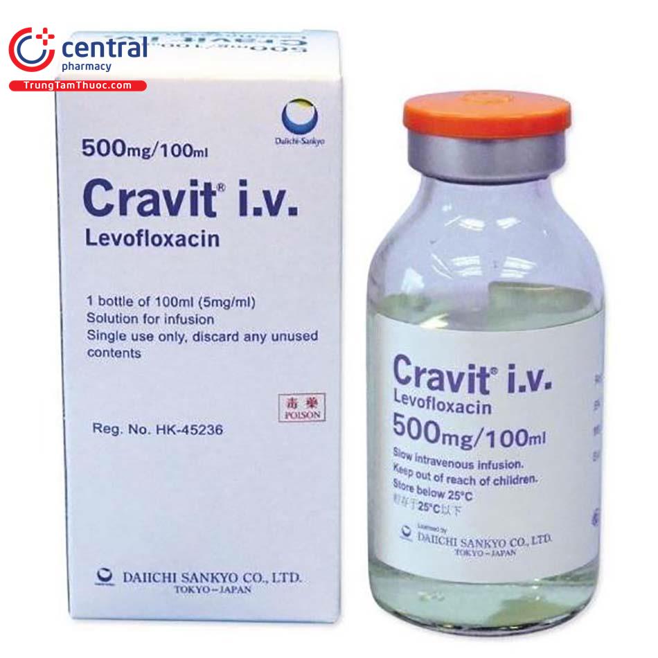 Thuốc Cravit i.v. 500mg/100ml - thuốc kháng sinh điều trị nhiễm khuẩn