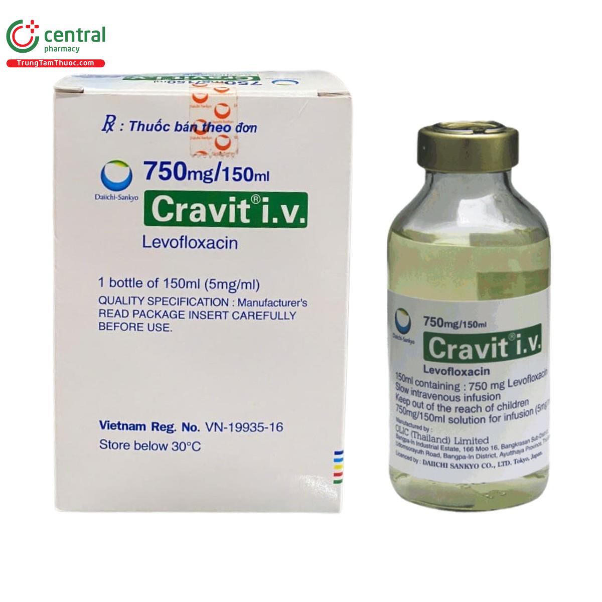 Thuốc Cravit I.V 750mg/150ml - Điều trị các nhiễm khuẩn nghiêm trọng