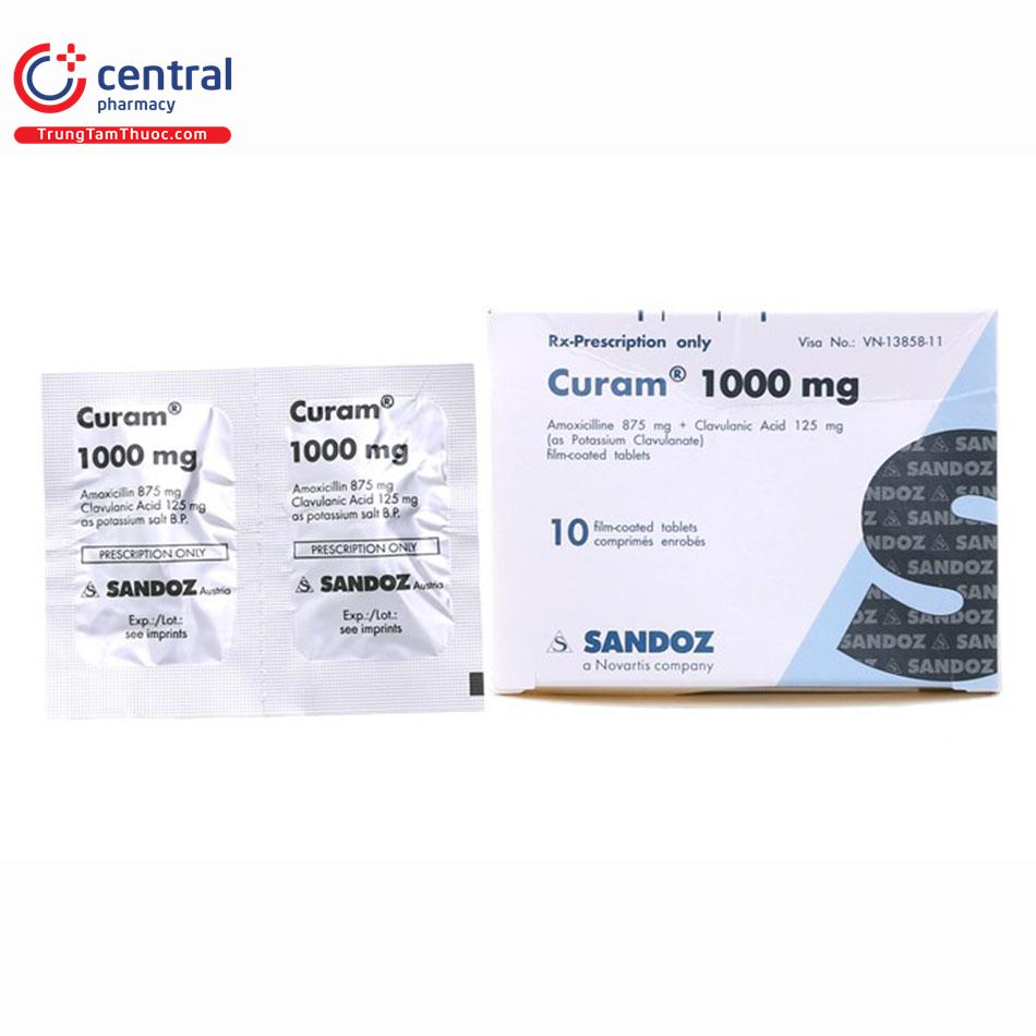 Thuốc Curam 1000mg điều trị nhiễm khuẩn: tác dụng và giá bán