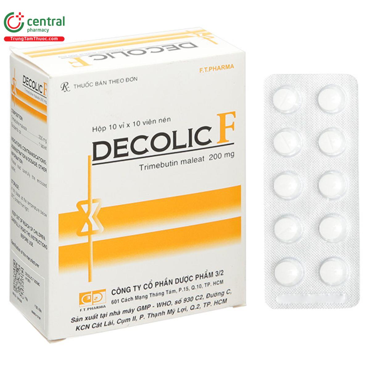 Thuốc Decolic F 200mg - Điều trị đau nguyên nhân do rối loạn tiêu hóa
