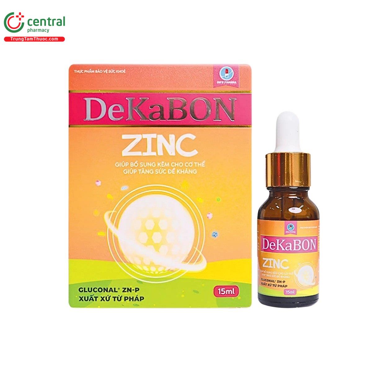 Dung dịch Dekabon Zinc cung cấp Kẽm, hỗ trợ nâng cao sức đề kháng