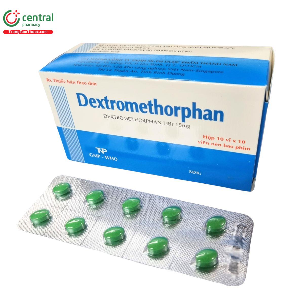 Thuốc Dextromethorphan 15mg Tpharco giảm nhẹ cơn ho tạm thời do cảm lạnh