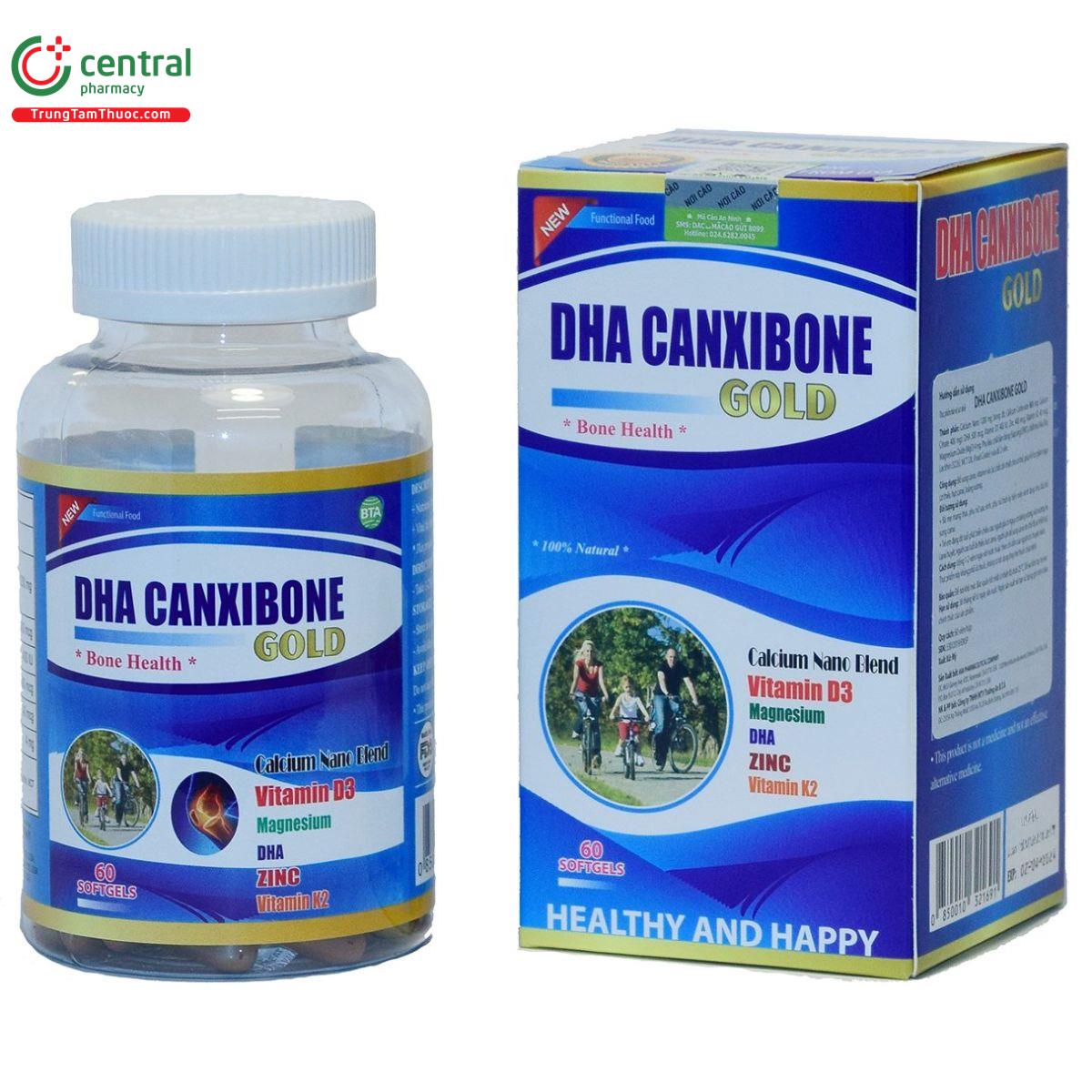 Thuốc DHA Canxibone Gold (Lọ) - Bổ sung Canxi, phòng ngừa loãng xương