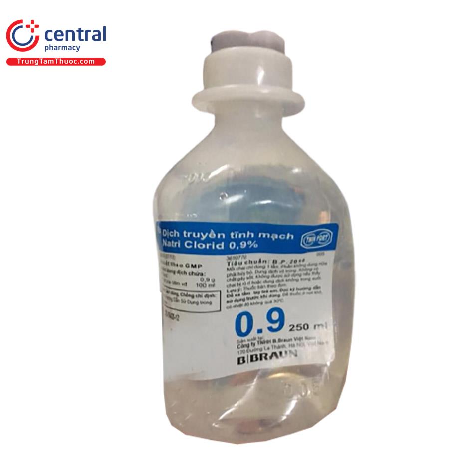 [CHÍNH HÃNG] Dịch truyền tĩnh mạch Natri Clorid 0,9% B.Braun 250ml