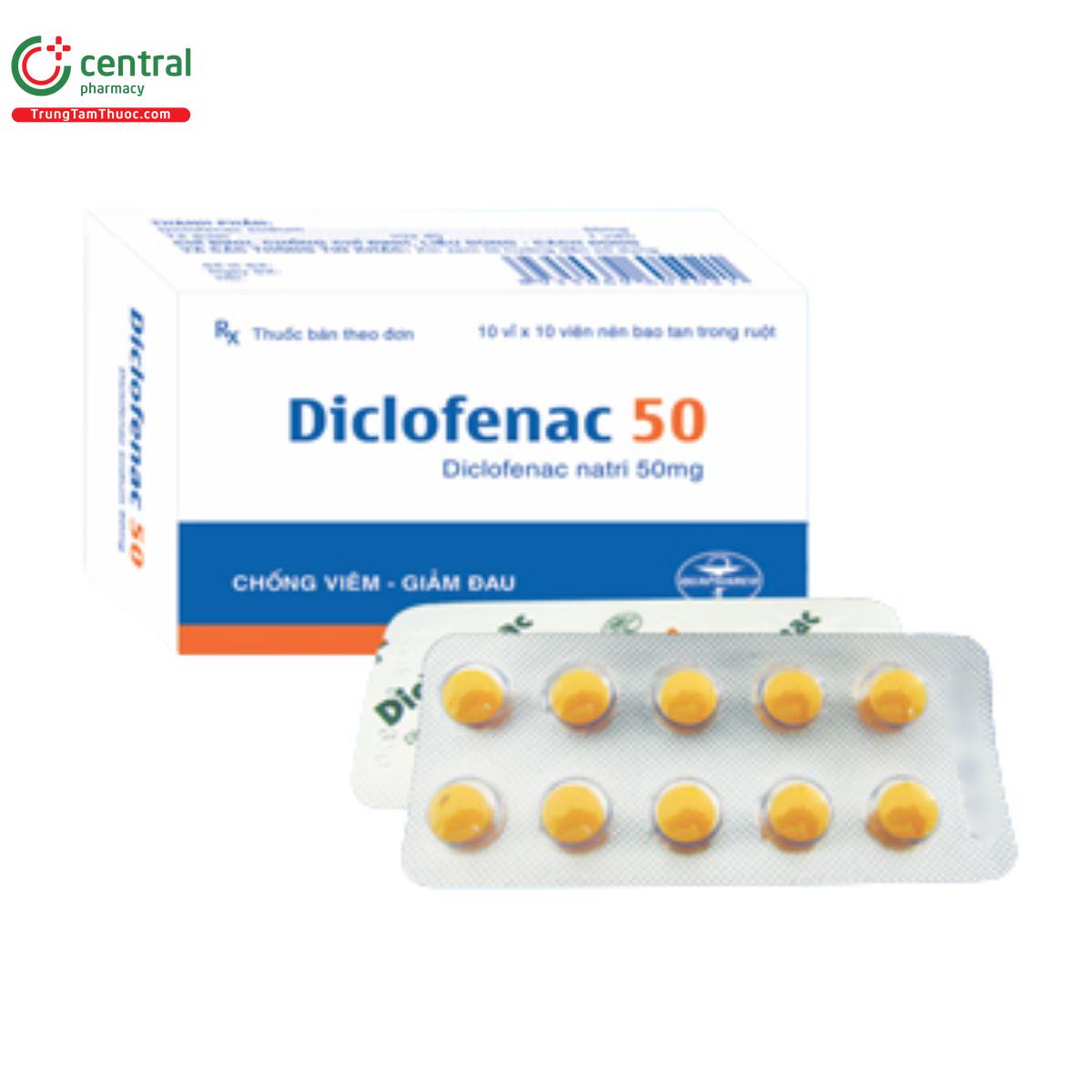 Thuốc Diclofenac 50mg Quapharco điều trị bệnh viêm khớp dạng thấp