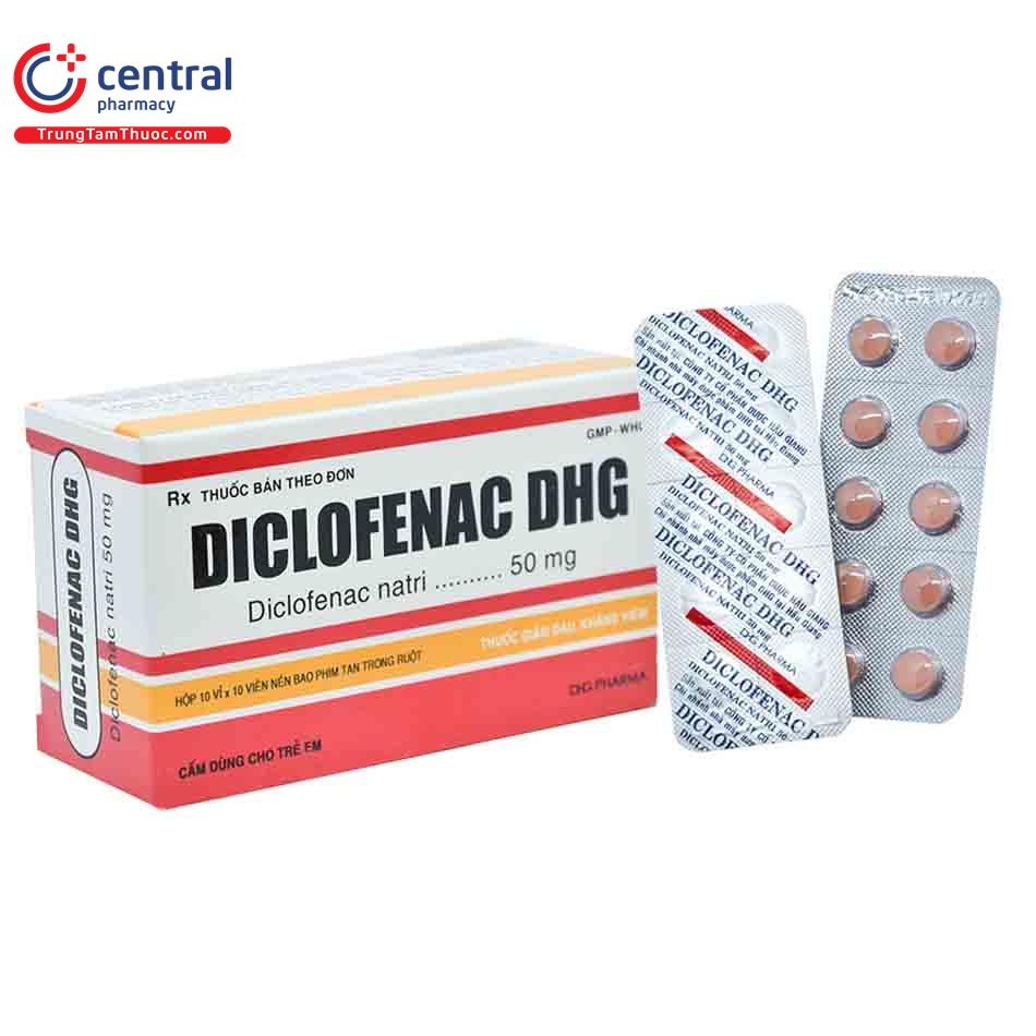 [CHÍNH HÃNG] Thuốc Diclofenac 50mg DHG kháng viêm, giảm đau