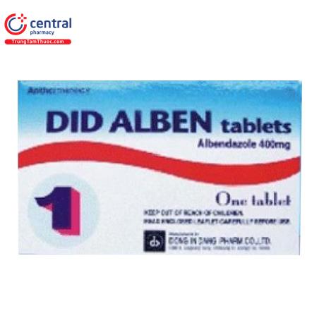 Thuốc tẩy giun Did Alben (Albendazole 400mg): liều dùng, cách dùng