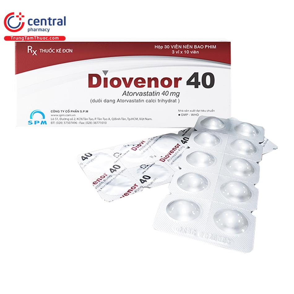 [CHÍNH HÃNG] Thuốc Diovenor 40 - hạ cholesterol máu hiệu quả