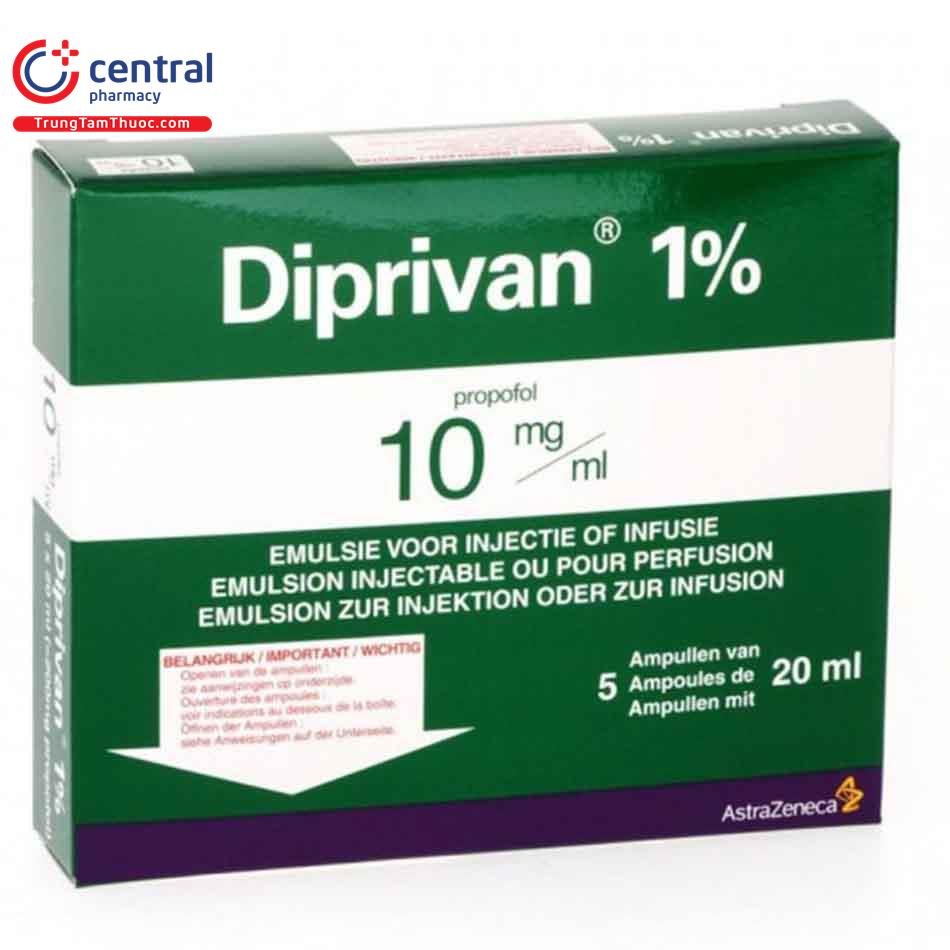 [ CHÍNH HÃNG] Thuốc Diprivan 10mg/ml 20ml gây mê trong phẫu thuật