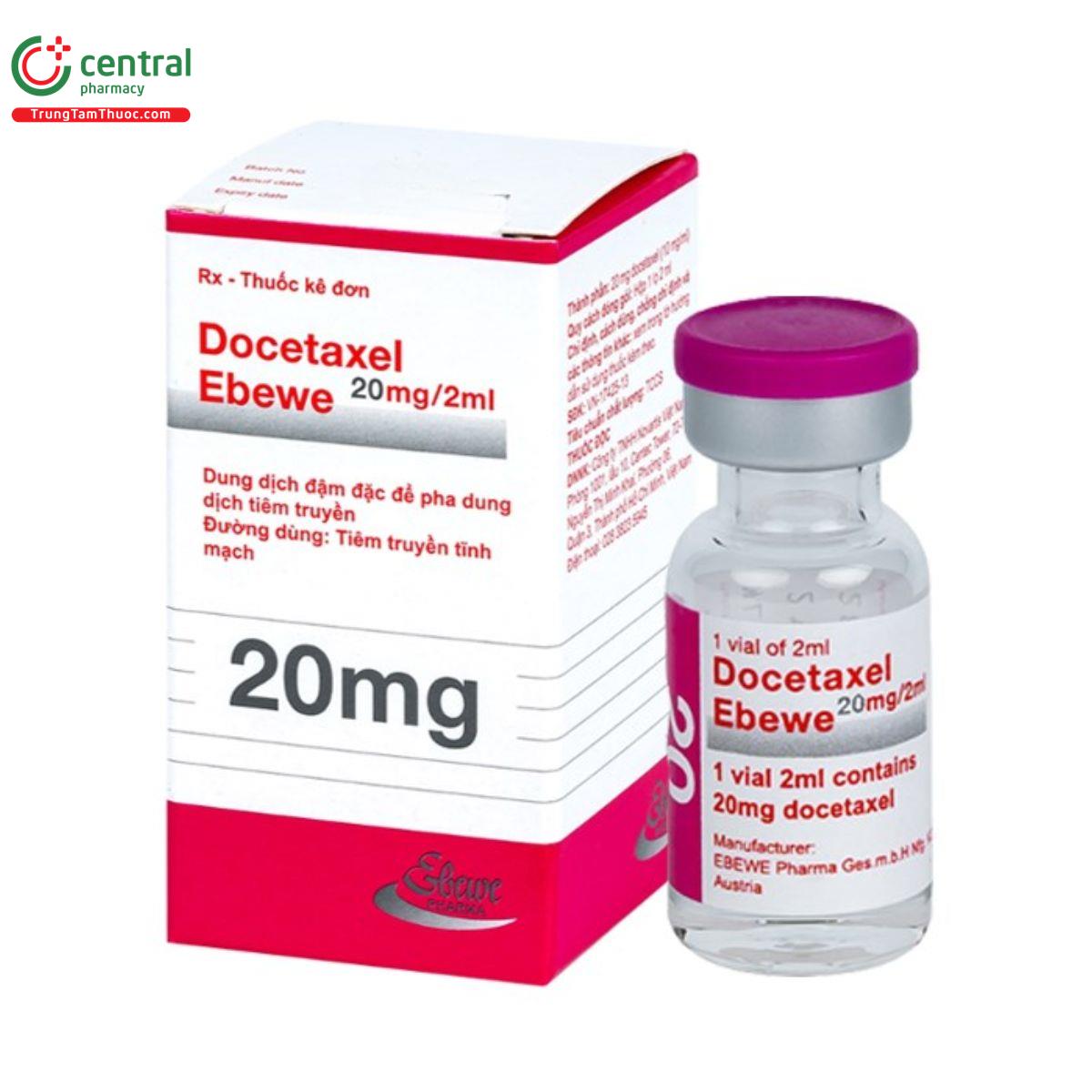 Thuốc Tiêm Docetaxel Ebewe 20mg/2ml điều trị nhiều loại ung thư