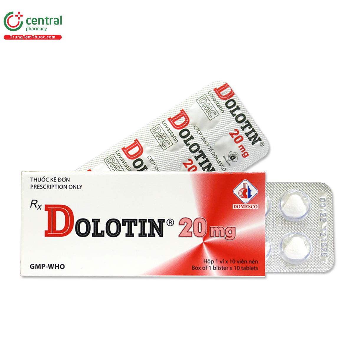 Thuốc Dolotin 20mg điều trị bệnh lý tăng cholesterol trong máu