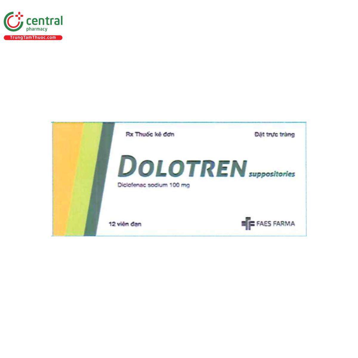 Thuốc Dolotren suppositories 100mg giảm đau và chống viêm ở nhiều mức độ
