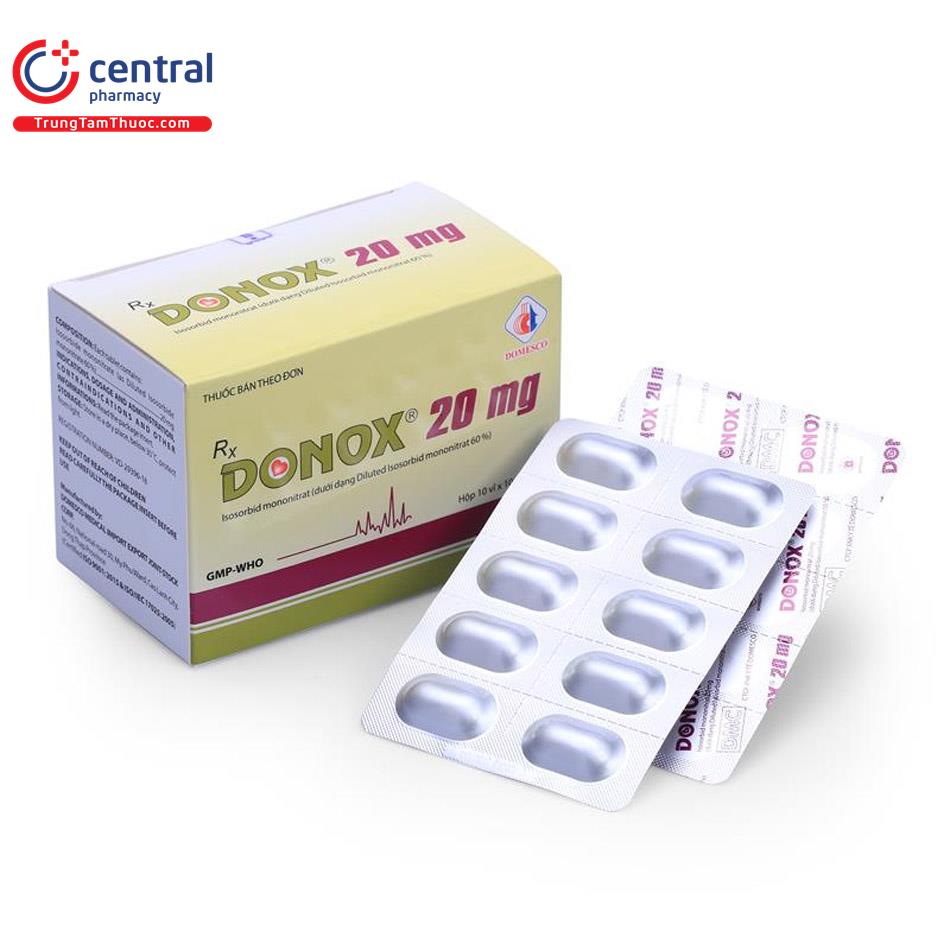 [CHÍNH HÃNG] Thuốc Donox 20mg - dự phòng cơn đau thắt ngực