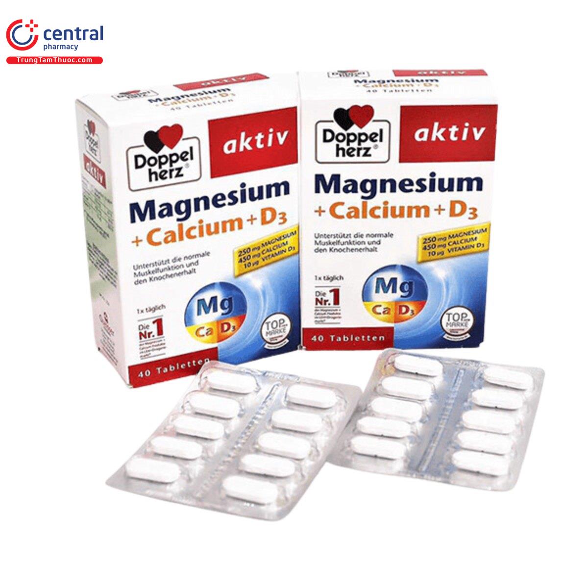 Doppelherz AKTIV MAGNESIUM + CALCIUM + D3 giúp xương chắc khỏe hơn