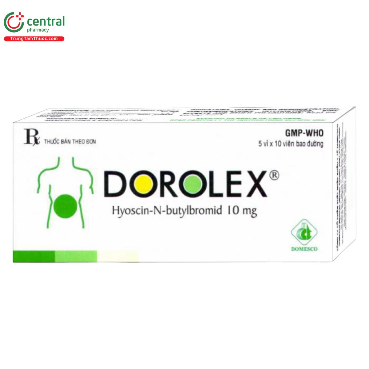 Thuốc Dorolex 10mg điều trị cơn đau do co thắt cơ trơn đường tiêu hóa