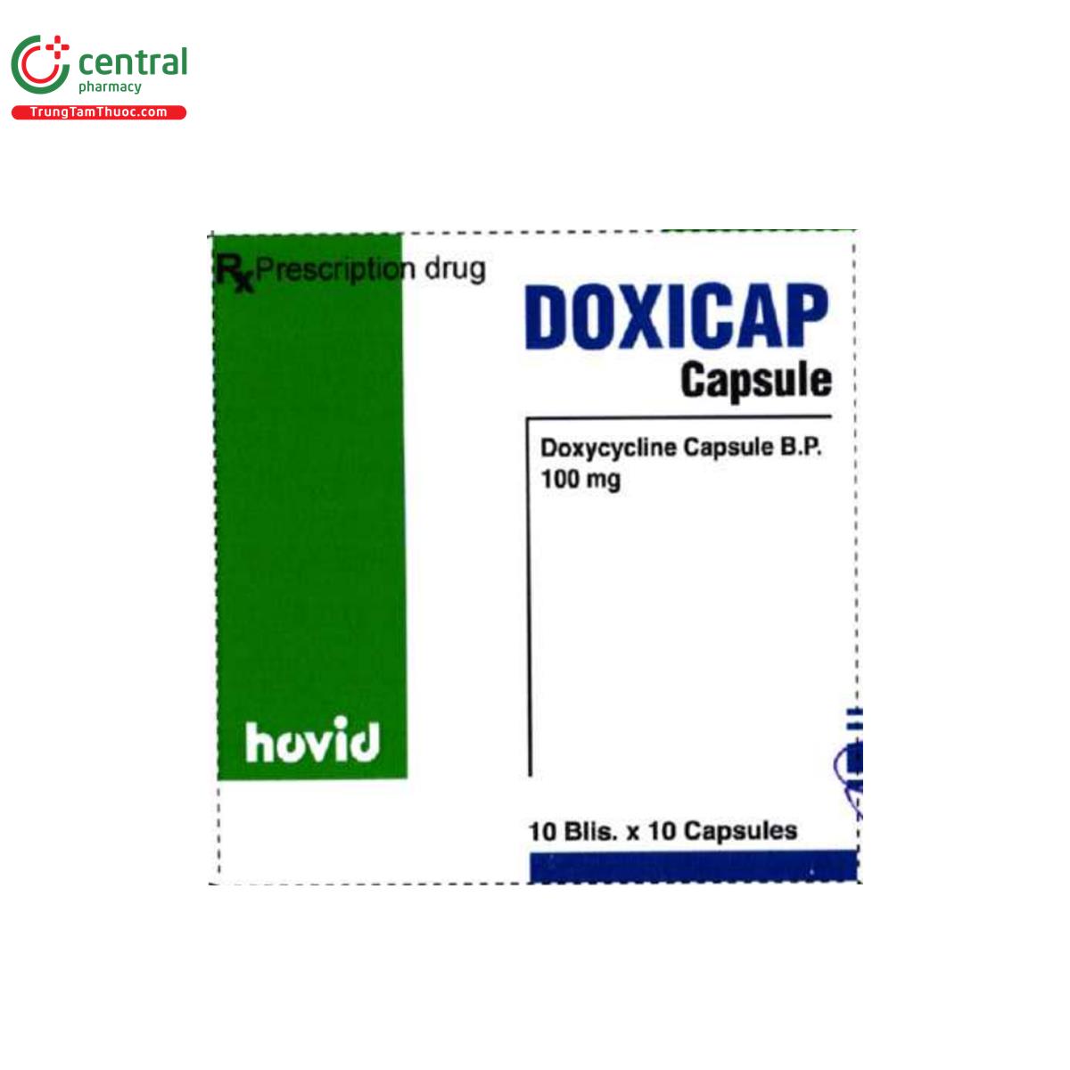 Thuốc Doxicap 100mg điều trị viêm phổi, viêm niệu đạo không đặc hiệu