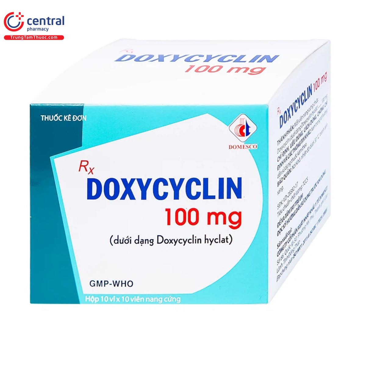 Thuốc Doxycyclin 100mg Domesco Liều Dùng để điều Trị Mụn Trứng Cá