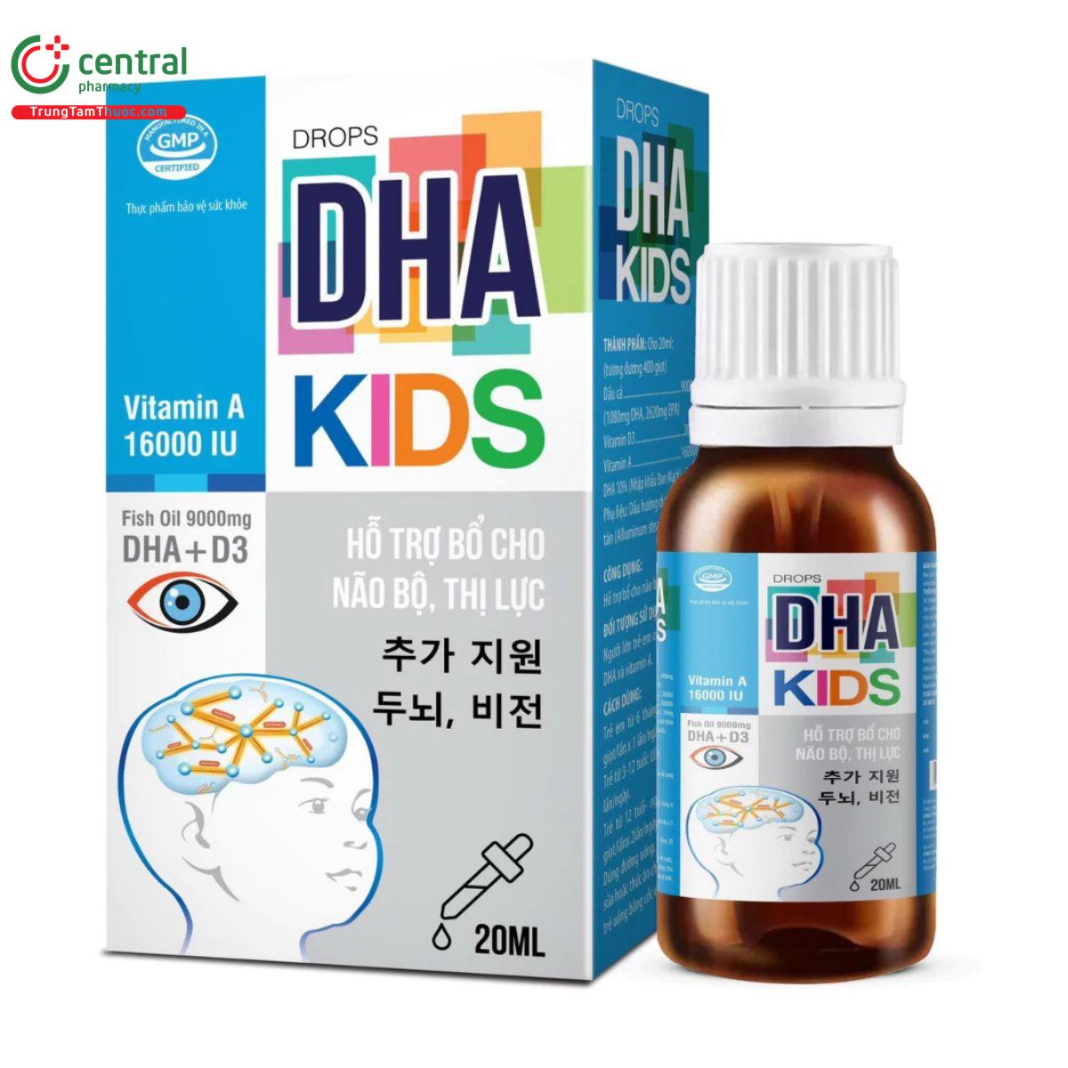 Thuốc Drops DHA Kids Tradiphar hỗ trợ tốt cho não bộ, thị lực của trẻ