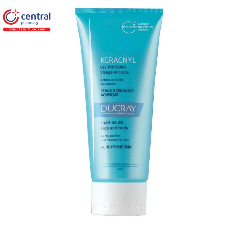 Sửa rửa mặt Ducray Keracnyl Gel giải pháp toàn diện cho da nhờn mụn