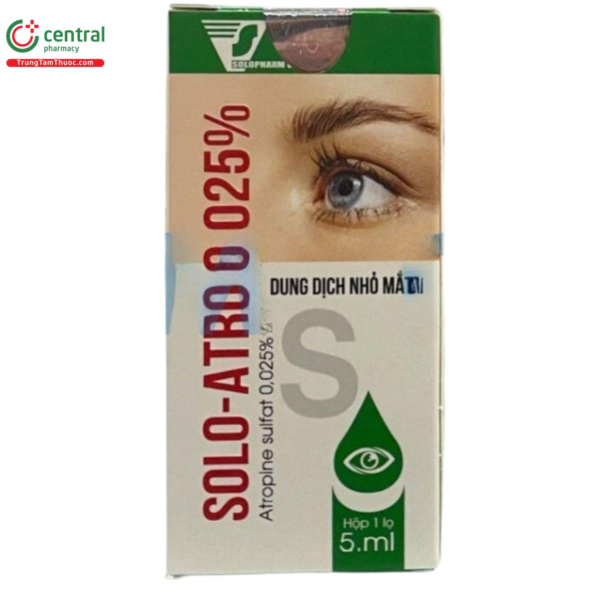 Dung dịch nhỏ mắt SOLO - ATRO 0.025% giúp kiểm soát tình trạng cận thị