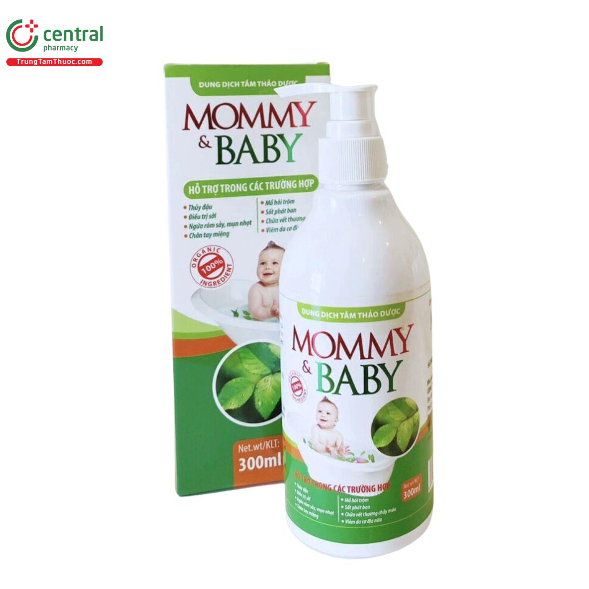 Dung dịch tắm thảo dược Mommy & Baby làm sạch da, ngừa rôm sảy cho bé