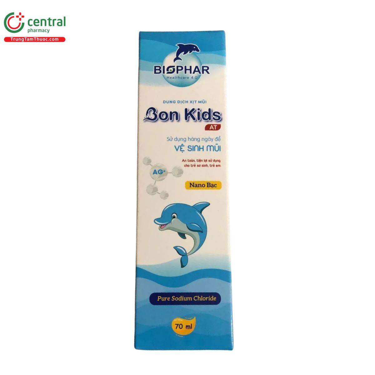 Dung dịch xịt mũi Bon Kids AT giúp loại bỏ chất nhầy, bụi bẩn ở xoang mũi