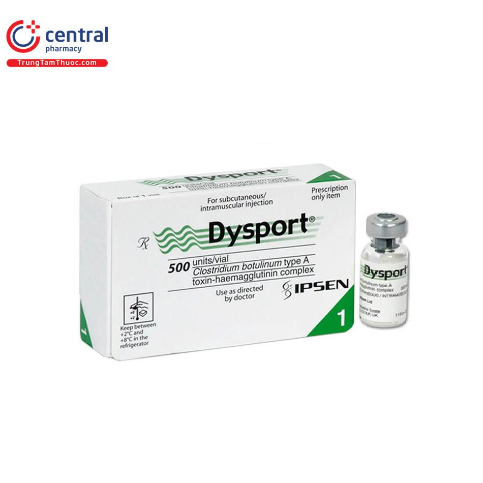 Thuốc Dysport 500 U điều trị co thắt cơ trên nhiều vùng cơ thể