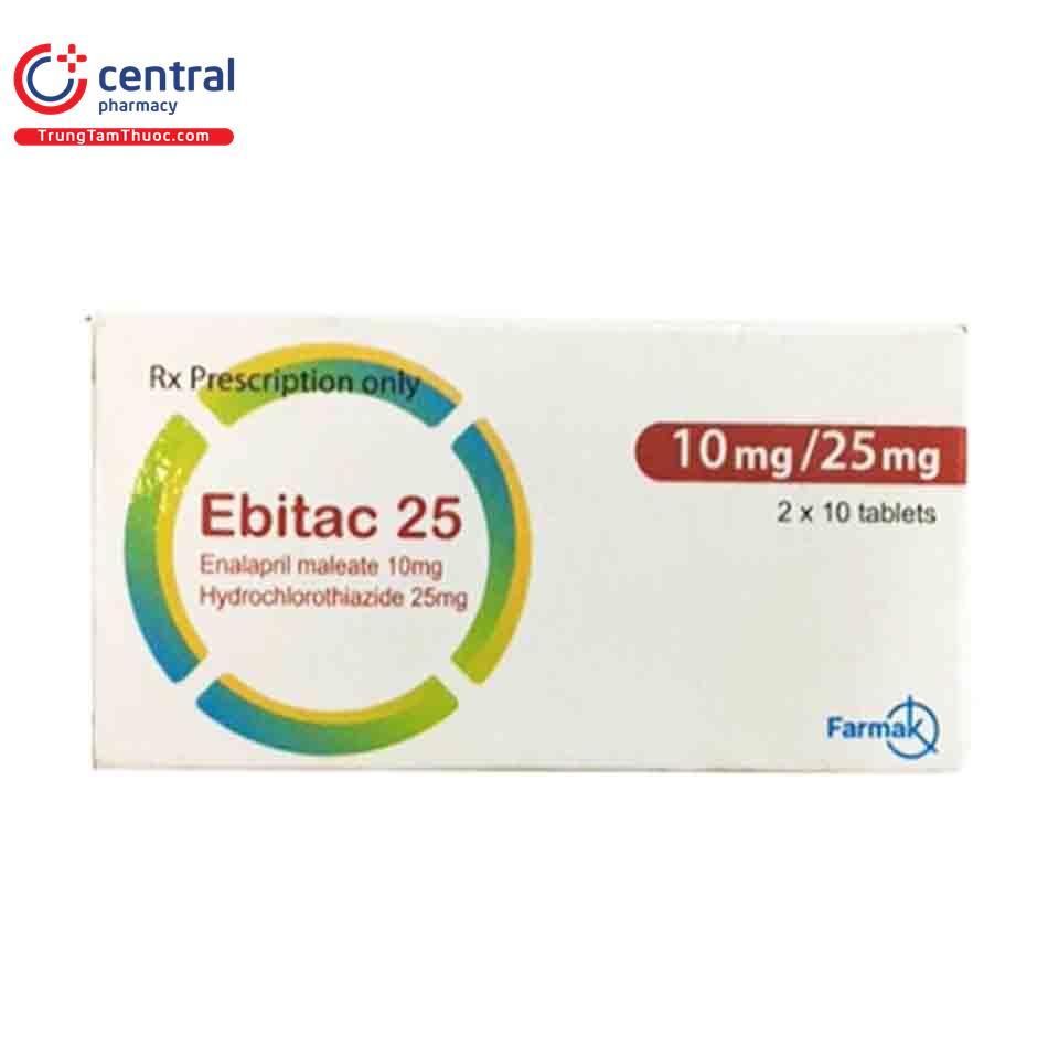 [CHÍNH HÃNG] Thuốc Ebitac 25- Thuốc điều trị tăng huyết áp, suy tim