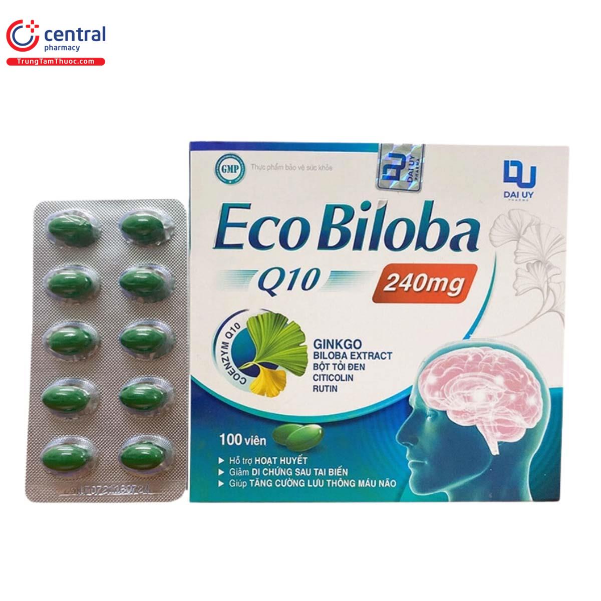 Eco Biloba Q10 Đại Uy - Hỗ trợ hoạt huyết, cải thiện sự lưu thông máu