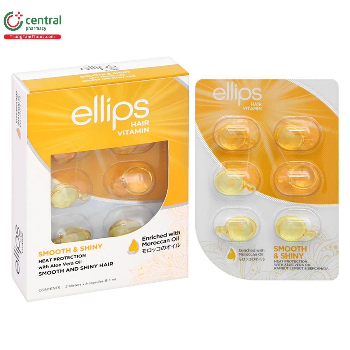 Ellips Hair Vitamin Moroccan Oil Smooth & Shiny giúp tóc óng mượt