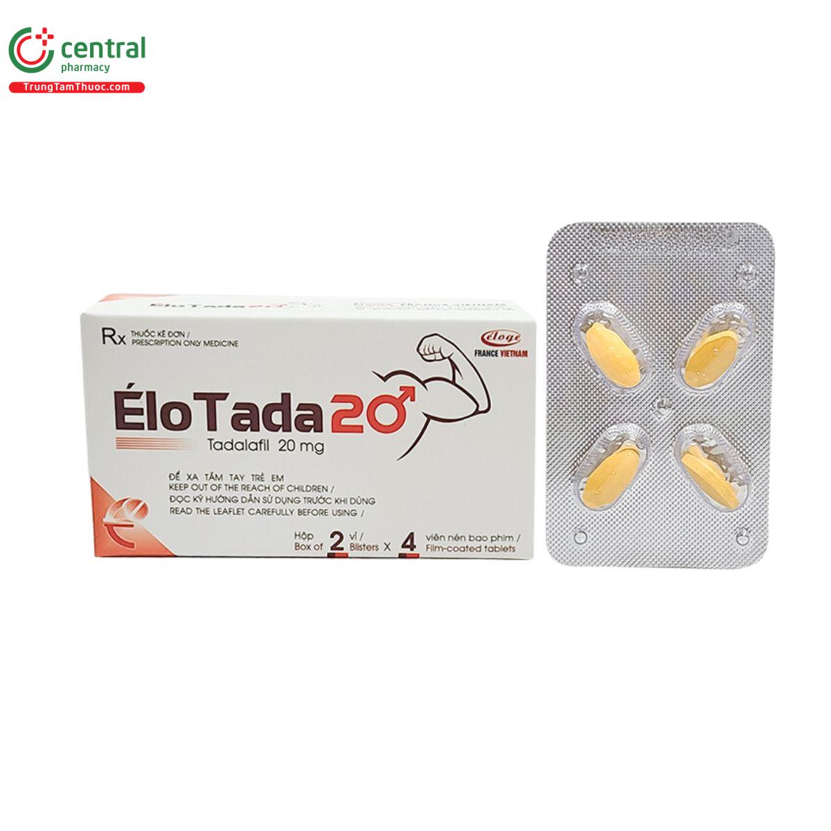 Thuốc ÉloTada 20 (Tadalafil) điều trị rối loạn cương dương ở nam giới