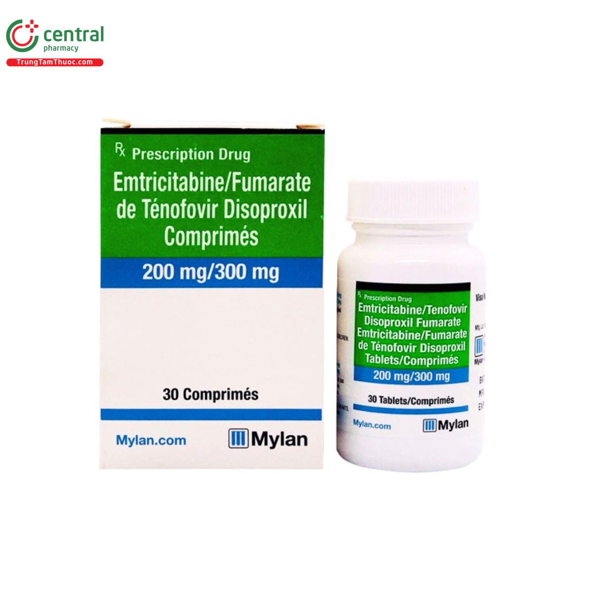 Thuốc Emtricitabine/Tenofovir Disoproxil Fumarate 200mg/300mg điều trị HIV