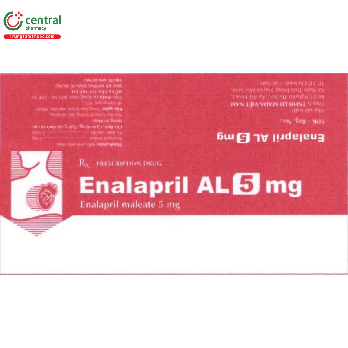 Thuốc Enalapril AL 5mg - Điều trị cho người bị tăng huyết áp, suy tim