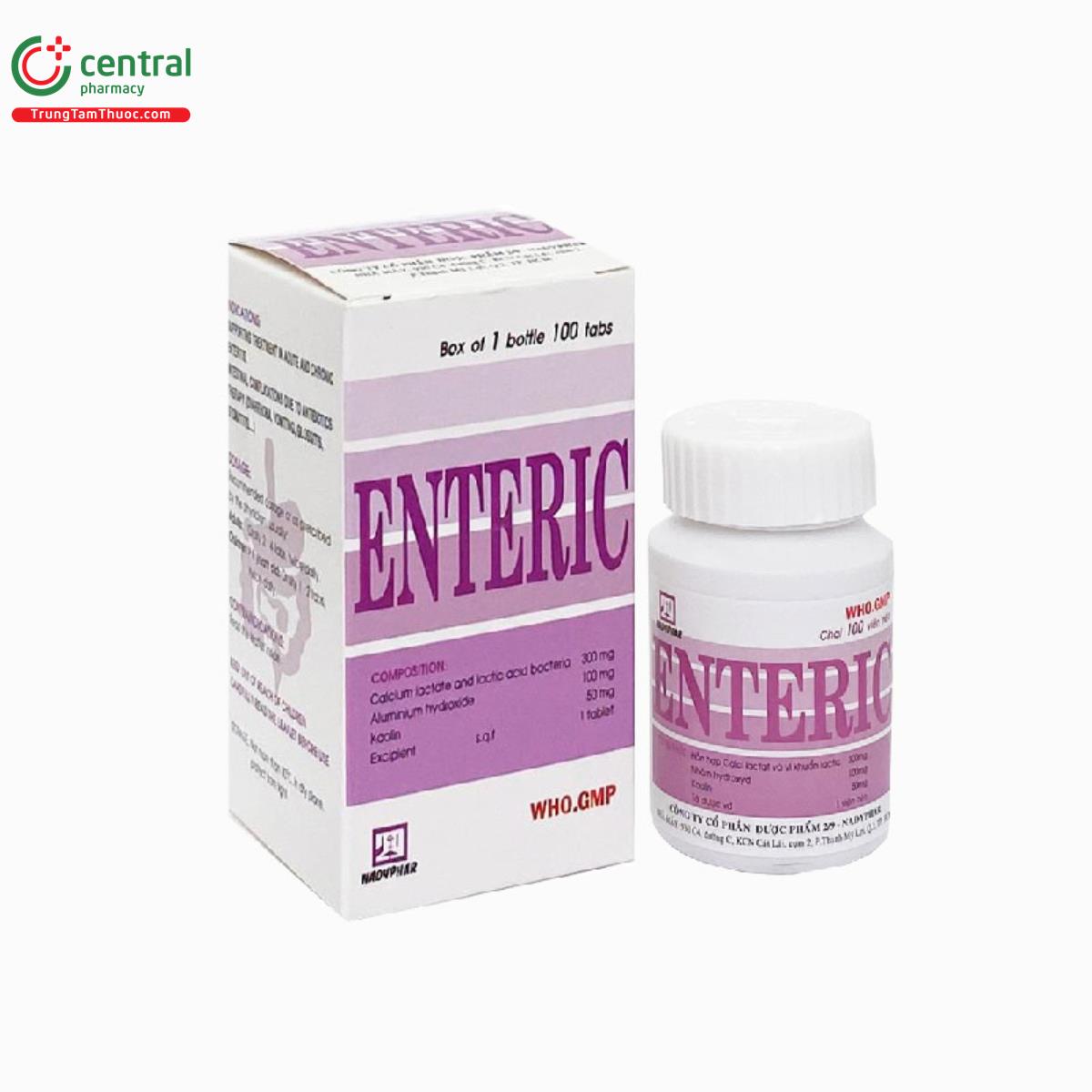 Thuốc Enteric (Chai 100 viên) điều trị tiêu chảy do dùng kháng sinh