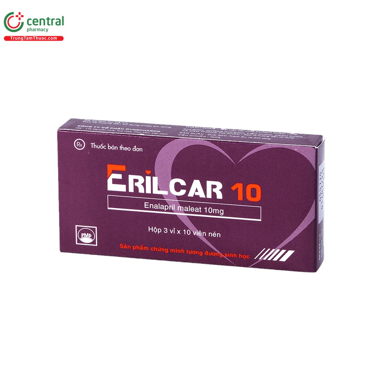 Thuốc Erilcar 10mg - Điều trị tăng huyết áp và suy tim sung huyết