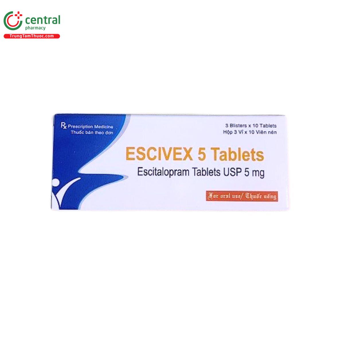 Escivex 5 Tablets - Thuốc điều trị rối loạn lo âu và trầm cảm hiệu quả