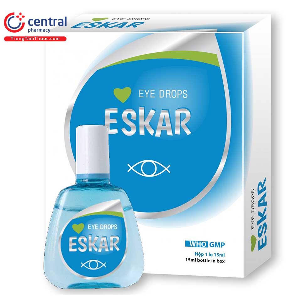 Thuốc nhỏ mắt Eskar 15ml trị mỏi mắt, ngứa mắt, khô rát mắt