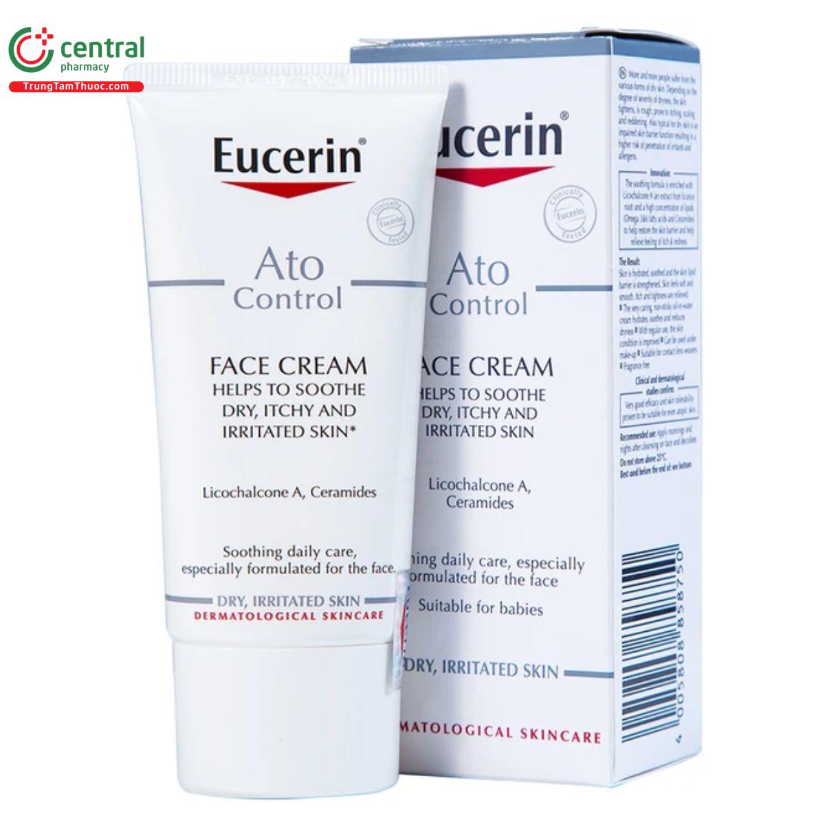 Kem Eucerin Atocontrol Face 50ml giúp giảm tình trạng mẩn đỏ, ngứa da