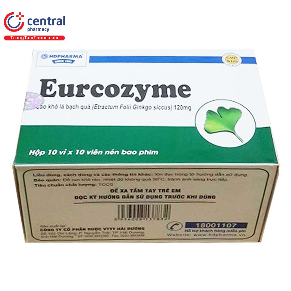 [CHÍNH HÃNG] Thuốc Eurcozyme điều trị thiểu năng tuần hoàn máu não