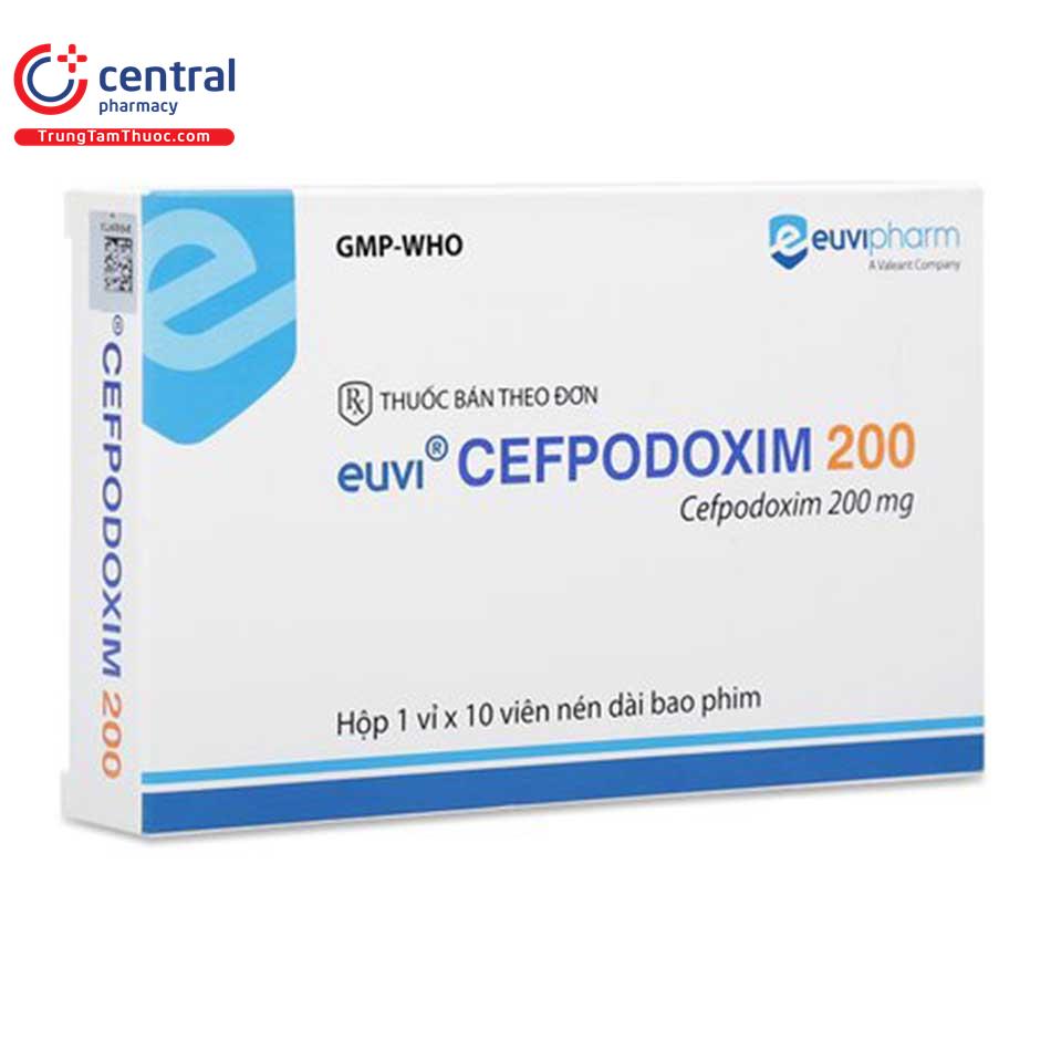 Thuốc Euvi Cefpodoxim 200 điều trị nhiễm khuẩn từ nhẹ đến trung bình