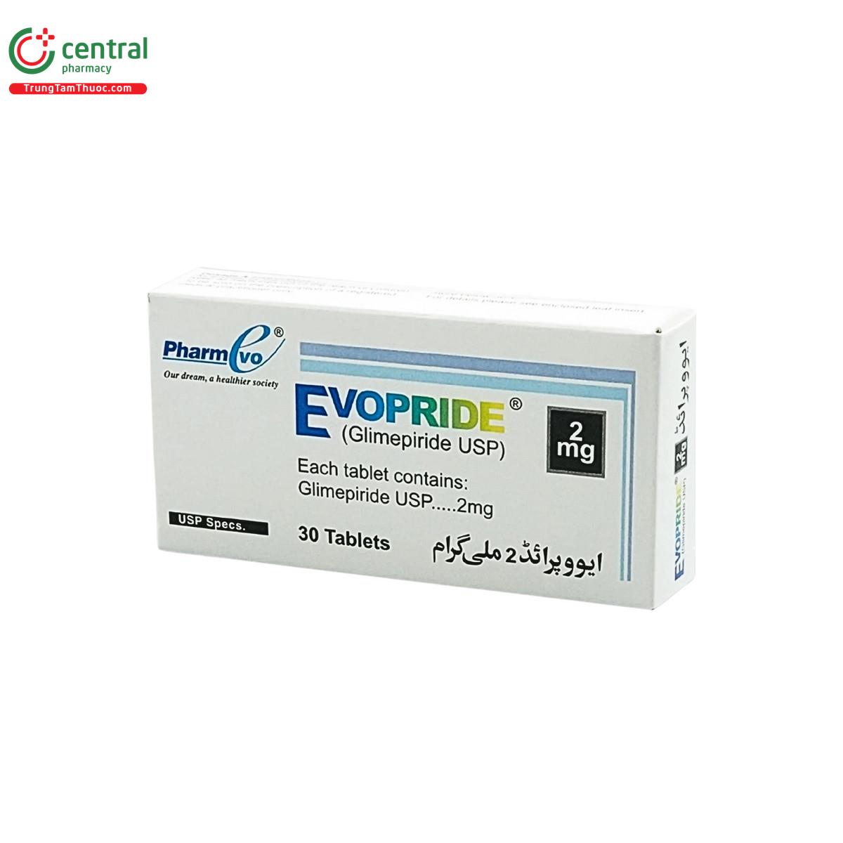 Thuốc Evopride 2mg - Điều trị đái tháo đường không phụ thuộc insulin