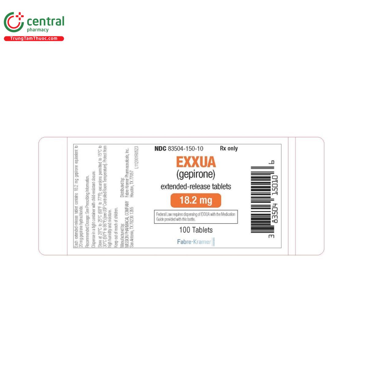 Thuốc Exxua 18.2mg - Điều trị rối loạn trầm cảm nặng ở người lớn