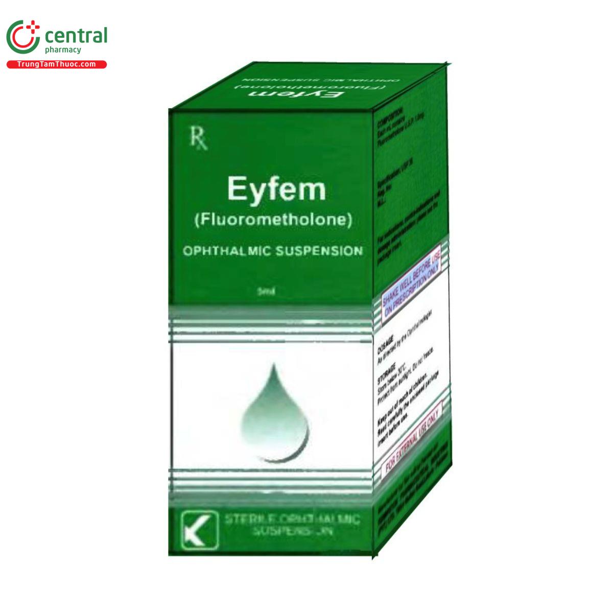 Thuốc Eyfem trị viêm kết mạc mi, viêm kết mạc nhãn cầu, viêm giác mạc