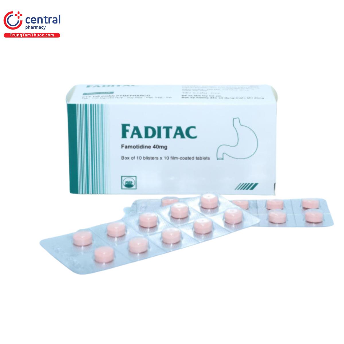 Thuốc Faditac (Famotidine 40mg) - Viên uống điều trị viêm loét dạ dày ...