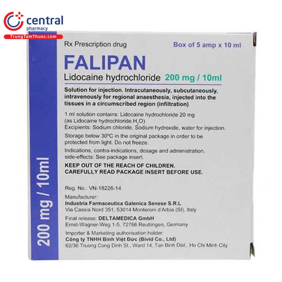 [CHÍNH HÃNG] Thuốc Falipan gây tê tại chỗ, gây tê vùng